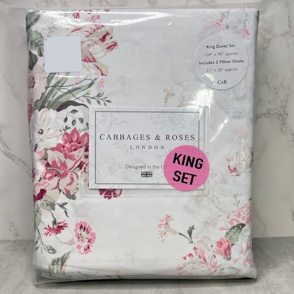 Cabbages & Roses | Bedding | Cabbages Roses King Duvet Roses Floral ...